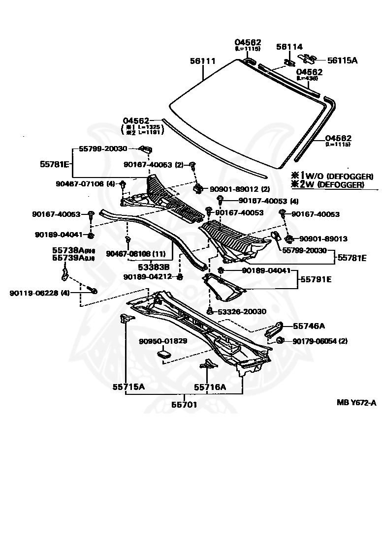 04562-12010 - Toyota - Dam Kit, Windshield Glass - Nengun Performance