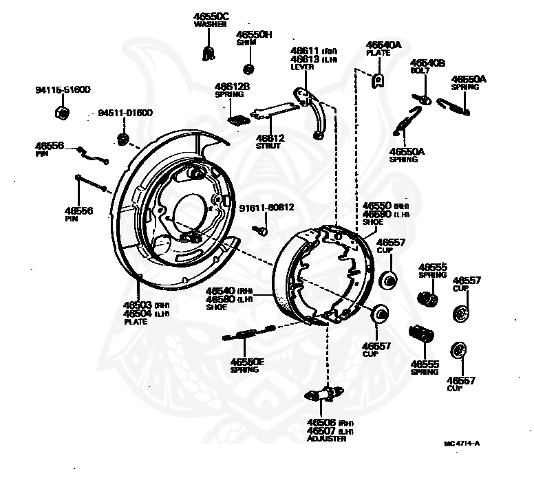 47449-30030 - Toyota - Cup, Shoe Hold Down Spring, No.1 (for Parking ...