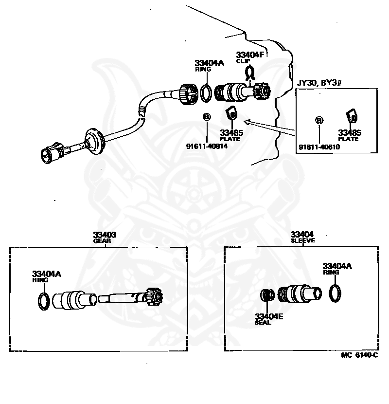 33404-30040 - Toyota - Sleeve Sub-assy, Speedometer Shaft (atm ...