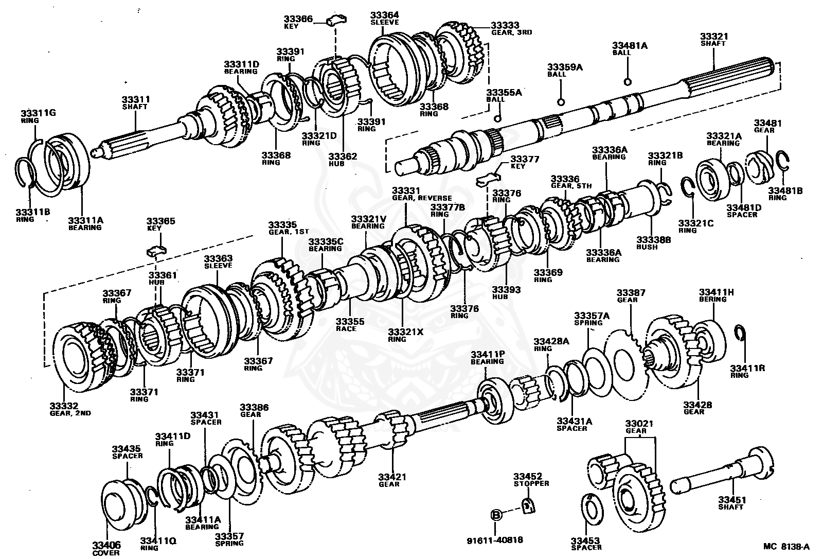 33367-14010 - Toyota - Ring, Synchronizer, No.3 - Nengun Performance