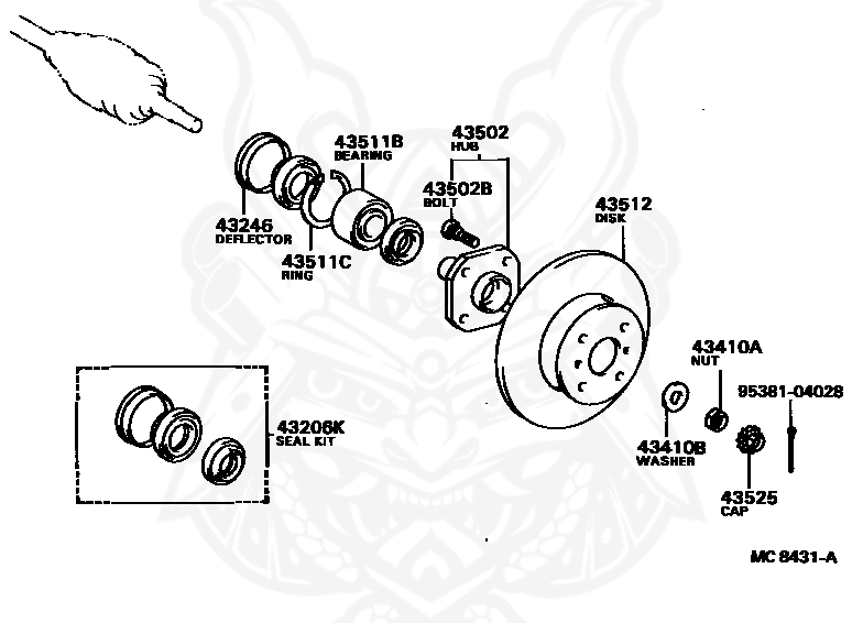 90942-02047 - Toyota - Bolt, Hub (for Rear Axle Lh) - Nengun Performance