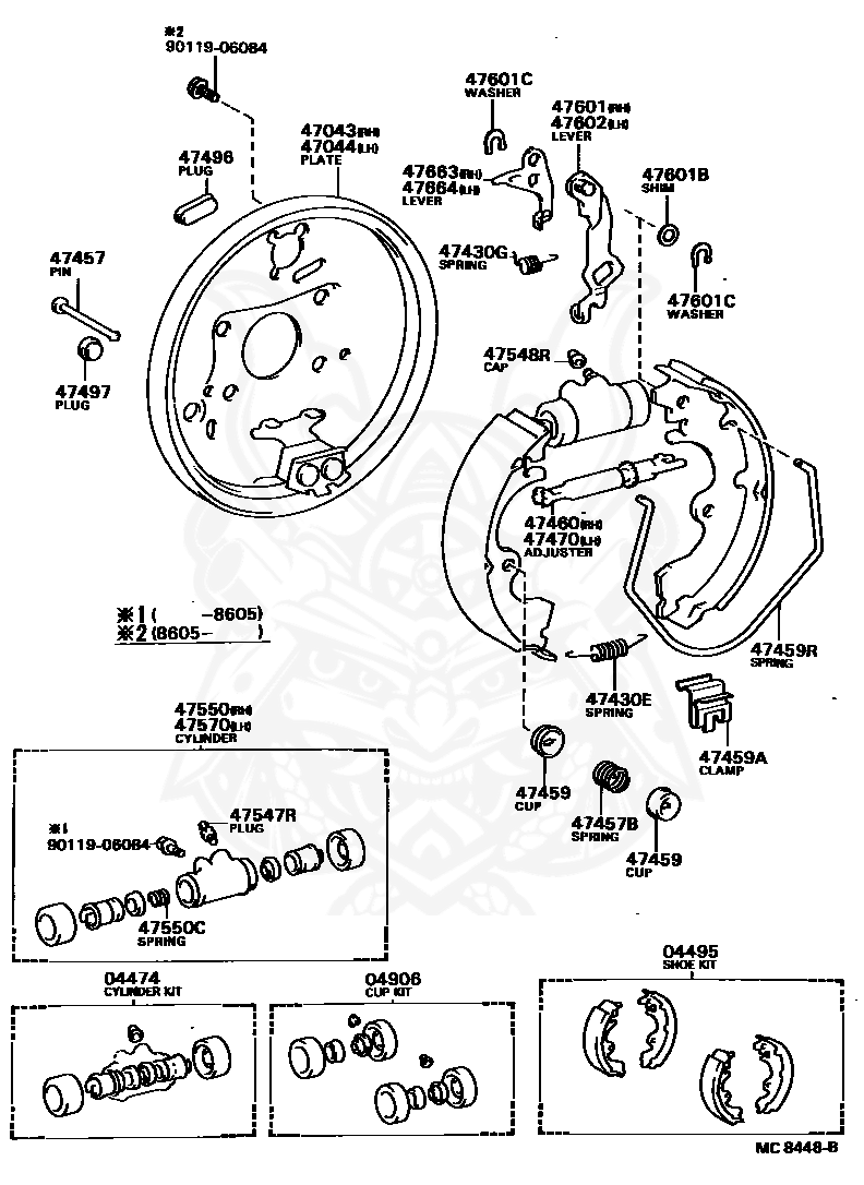 47449-30030 - Toyota - Cup, Shoe Hold Down Spring, No.1 (for Parking ...