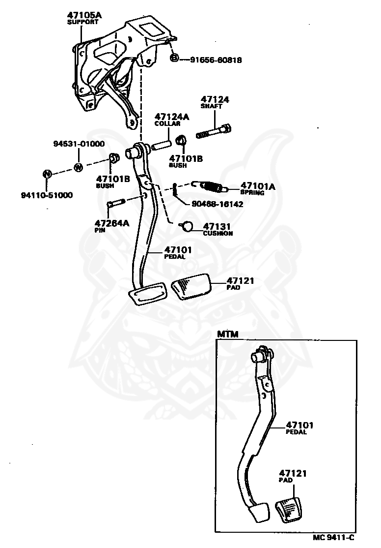 90386-13015 - Toyota - Bush (for Brake Pedal) - Nengun Performance