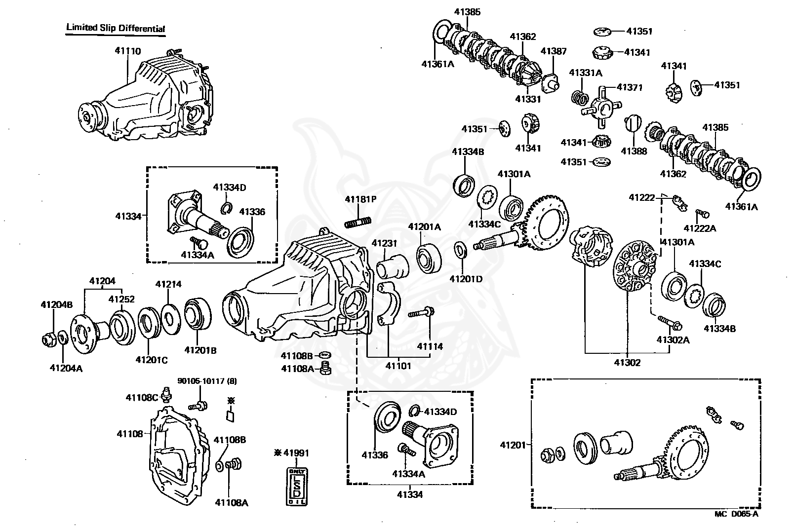 90311-43001 - Toyota - Seal, Oil (for Rear Differential Side Gear Shaft ...