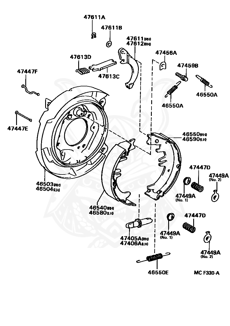 47449-30030 - Toyota - Cup, Shoe Hold Down Spring, No.1 (for Parking ...