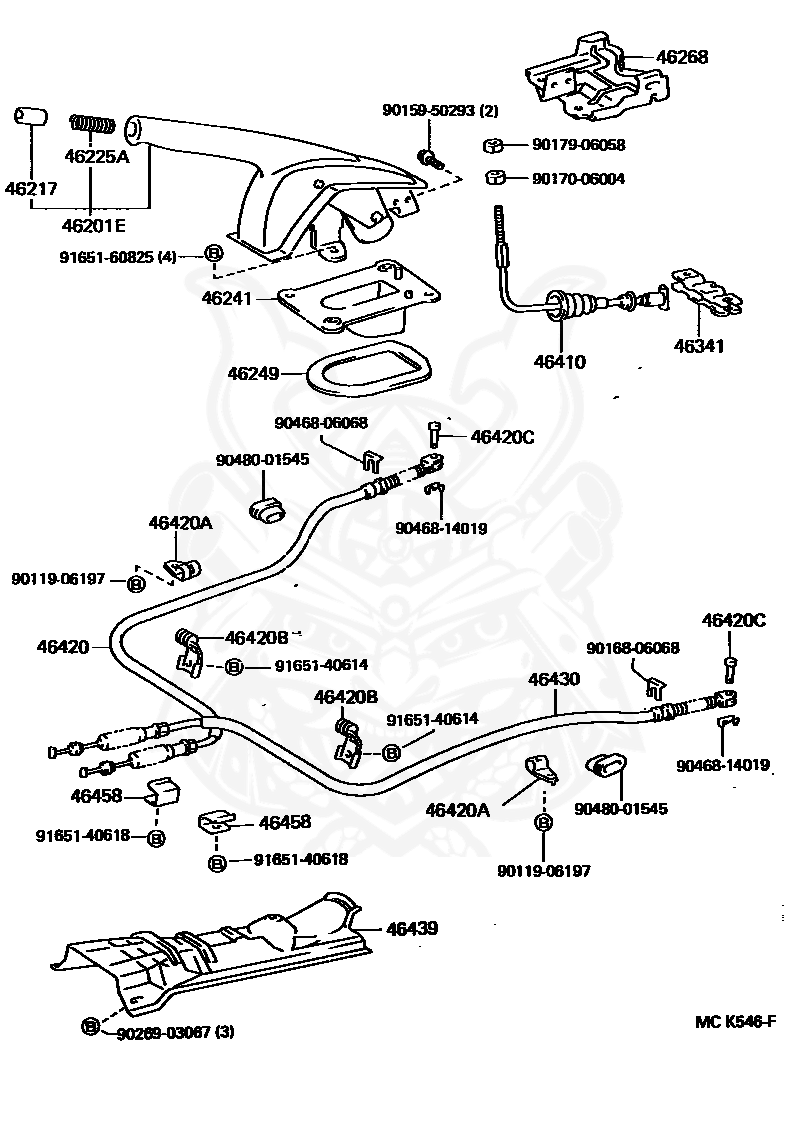 46420-18010 - Toyota - Cable Assy, Parking Brake, No.2 - Nengun Performance