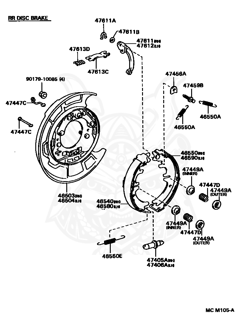 47449-30030 - Toyota - Cup, Shoe Hold Down Spring, No.1 (for Parking ...