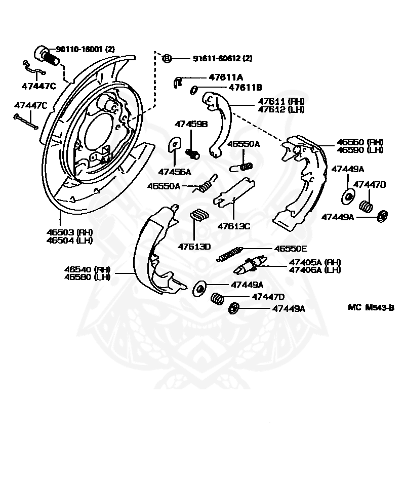 47449-30030 - Toyota - Cup, Shoe Hold Down Spring, No.1 (for Parking ...