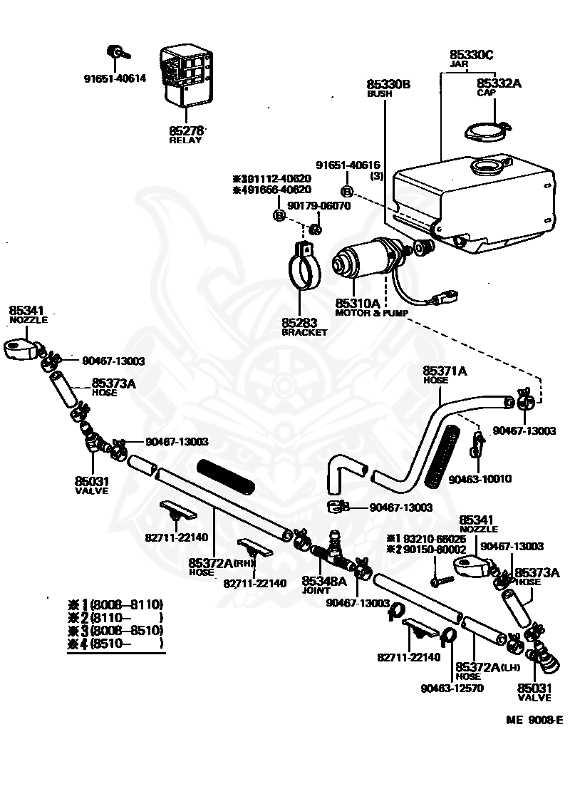85031-30020 - Toyota - Valve, Headlamp Cleaner Washer Hose - Nengun ...