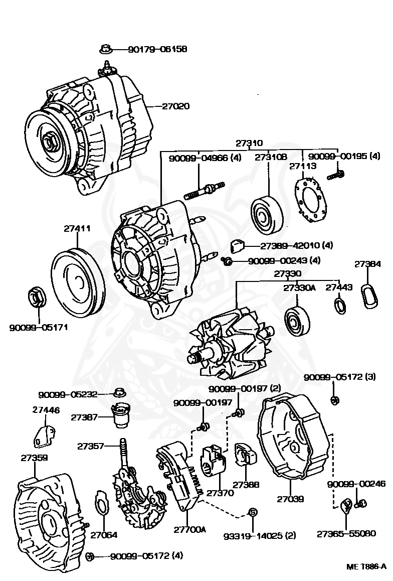 27370-75060 - Toyota - Holder Assy, Alternator Brush - Nengun Performance