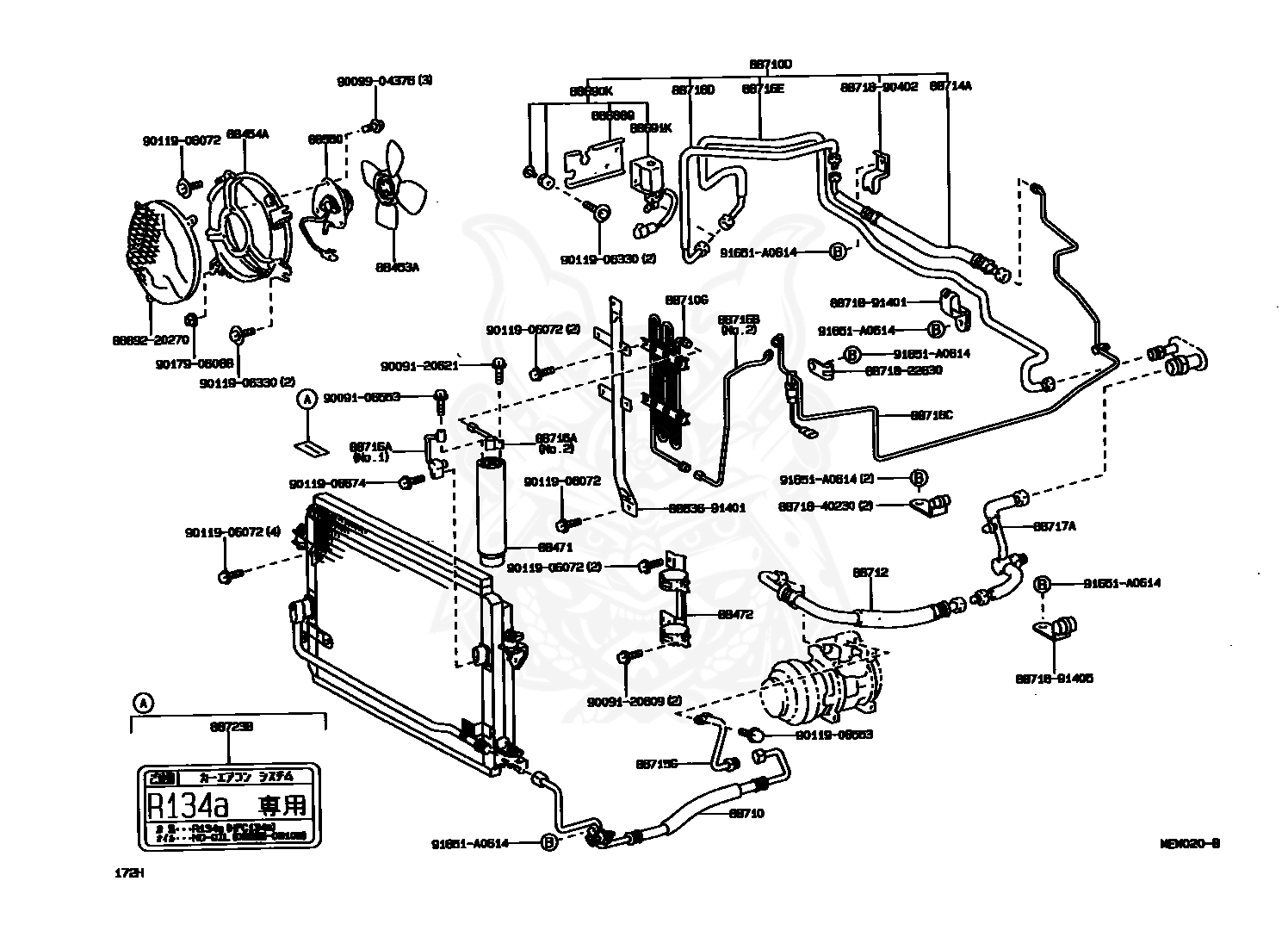 88723-20030 - Toyota - Label, Cooler Service Caution - Nengun Performance