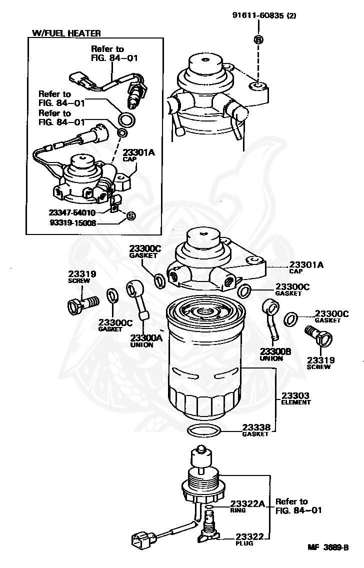 23303-64010 - Toyota - Element Sub-assy, Fuel Filter - Nengun Performance