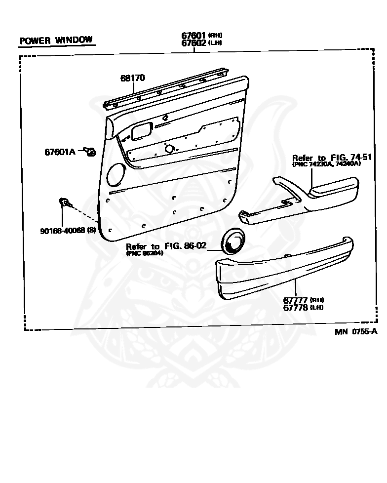 67771-12050 - Toyota - Retainer, Door Trim, Lh - Nengun Performance