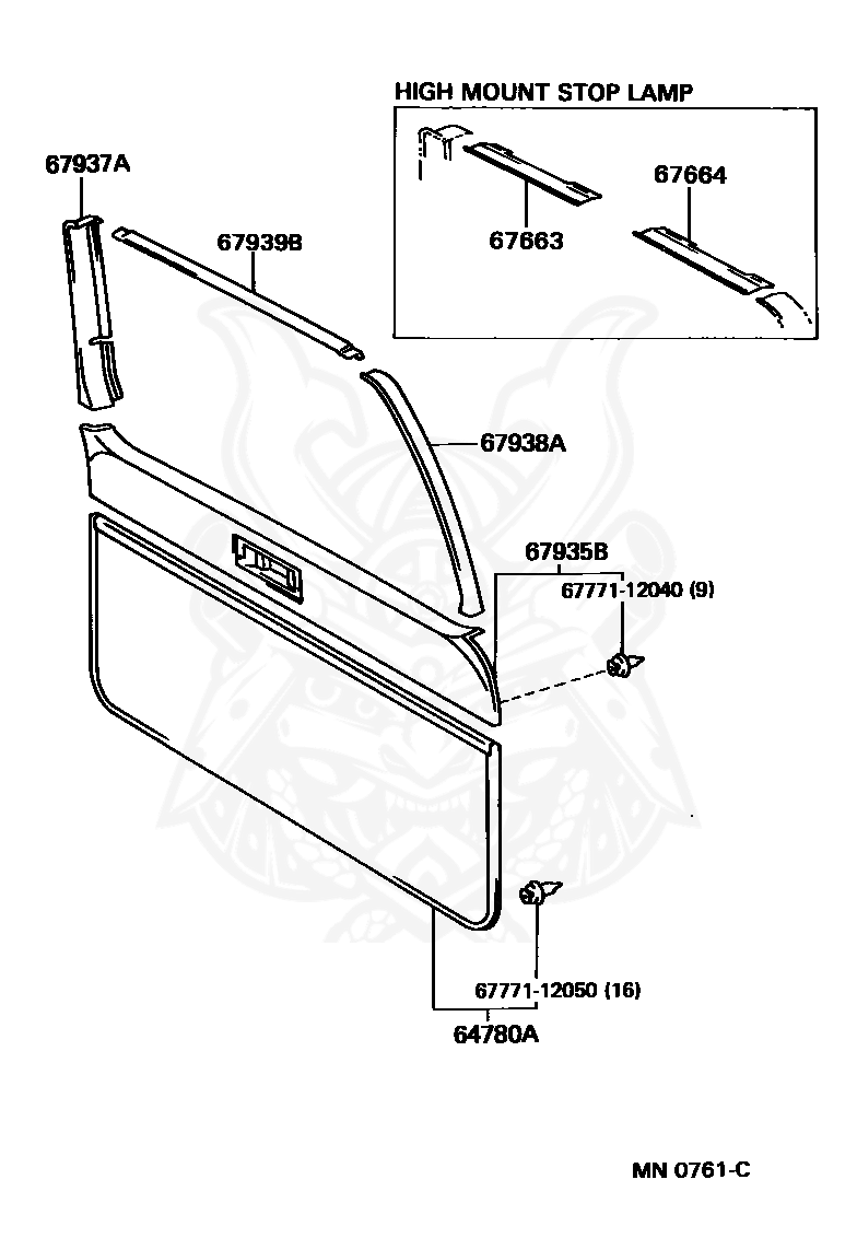 67771-12050 - Toyota - Retainer, Door Trim, Lh - Nengun Performance