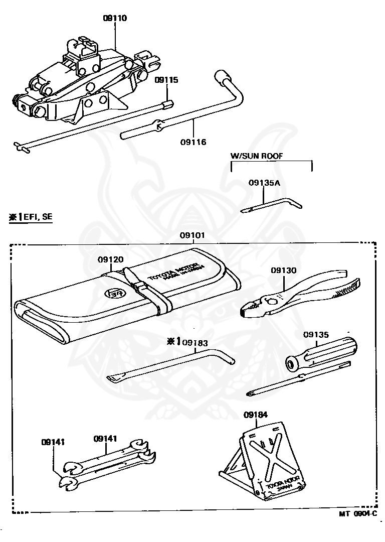 09120-10030 - Toyota - Bag, Tool - Nengun Performance