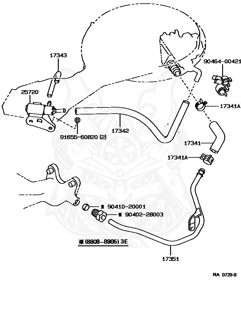 90467-20005 - Toyota - Clamp Or Clip (for Air Hose, No. 1) - Nengun ...