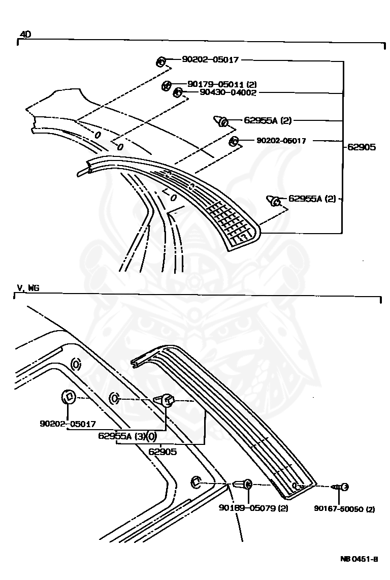 62955-20020 - Toyota - Retainer, Quarter Vent Louver - Nengun Performance