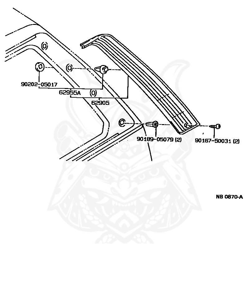 62955-20020 - Toyota - Retainer, Quarter Vent Louver - Nengun Performance