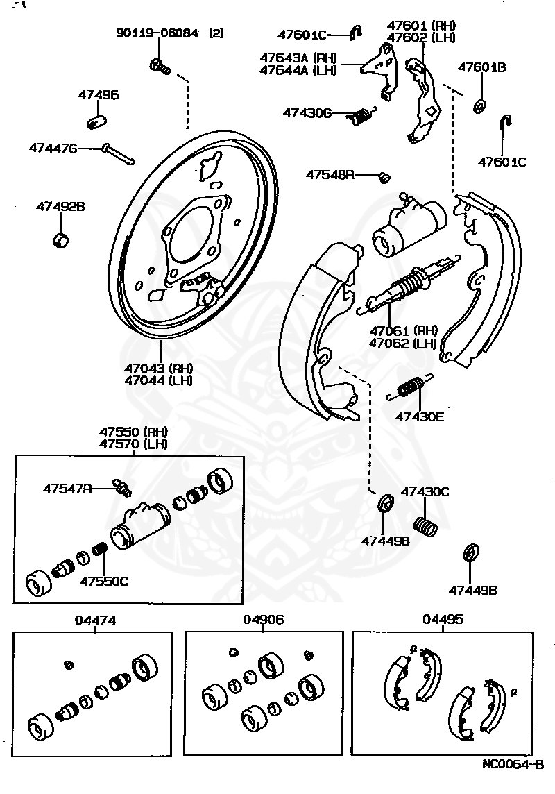 47449-30030 - Toyota - Cup, Shoe Hold Down Spring, No.1 (for Parking ...