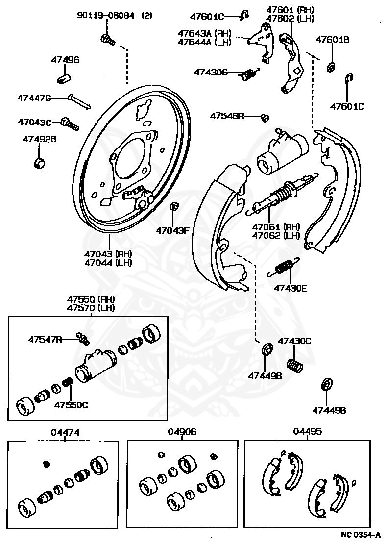47449-30030 - Toyota - Cup, Shoe Hold Down Spring, No.1 (for Parking ...