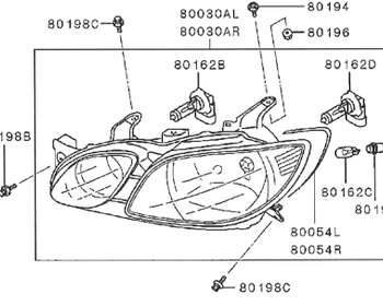 MR515724 - Mitsubishi - Head Light RH - Nengun Performance