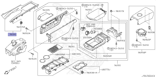 96941-JF00A - Nissan - Silver Centre Console Trim - Nengun Performance