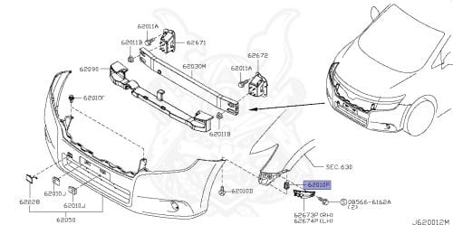 85099-1EA0A - Nissan - Bumper cover grommet - Nengun Performance