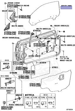 68112-17050 - Toyota - GLASS SUB-ASSY, FRONT DOOR, LH - Nengun Performance