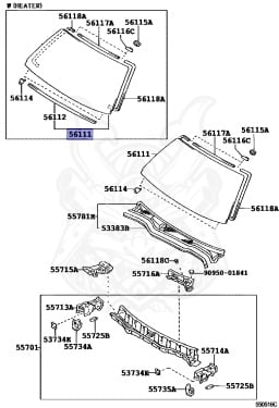 56101-51010 - Toyota - GLASS, WINDSHIELD - Nengun Performance