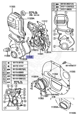 11328-70050 - Toyota - TIMING GEAR OR CHAIN COVER GASKET - Nengun ...