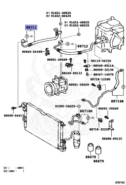 88711-35320 - Toyota - COOLER REFRIGERANT DISCHARGE HOSE, NO.1 - Nengun ...