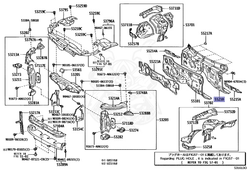 55210-30370 - Toyota - DASH PANEL INSULATOR ASSY - Nengun Performance