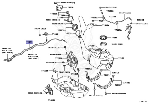 77035-14250 - Toyota - FUEL LID LOCK CONTROL CABLE SUB-ASSY - Nengun ...