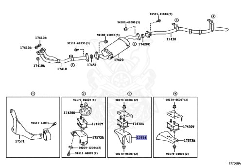 17574-60040 - Toyota - EXHAUST PIPE SUPPORT BRACKET, NO.4 - Nengun Performance