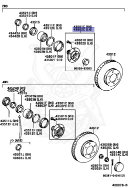 43502-35170 - Toyota - FRONT AXLE HUB SUB-ASSY - Nengun Performance