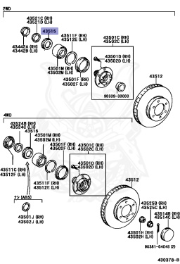 43515-35010 - Toyota - FRONT SKID CONTROL ROTOR - Nengun Performance