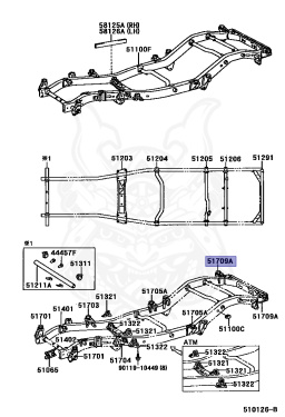 51709-60040 - Toyota - BODY REAR END MOUNTING BRACKET SUB-ASSY - Nengun ...