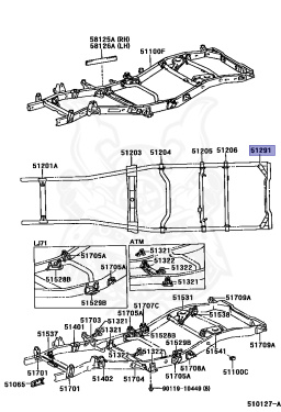 51209-60120 - Toyota - REAR FRAME CROSSMEMBER - Nengun Performance
