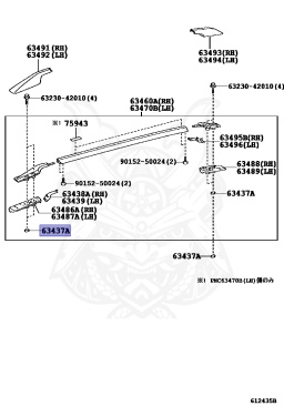 63437-42010 - Toyota - ROOF CARRIER SEAL, NO.2 - Nengun Performance