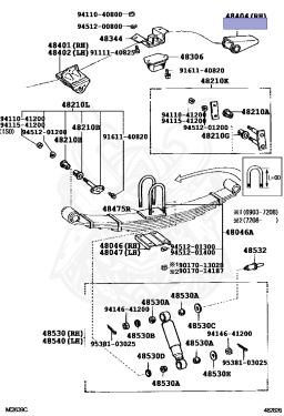 48405-60010 - Toyota - REAR SPRING, REAR BRACKET SUB-ASSY, LH - Nengun ...