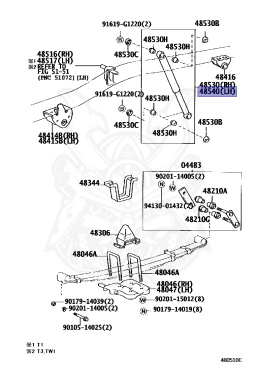 48541-39305 - Toyota - REAR SHOCK ABSORBER ASSY, LH - Nengun Performance