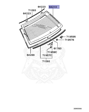 MR971621 - Mitsubishi - REAR WINDOW GLASS - Nengun Performance