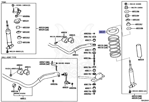 48157-30030 - Toyota - Insulator, Front Coil Spring, Upper - Nengun ...