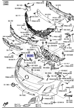 BBM4-50-151A - Mazda - Front Bumper Bracket (R) - Nengun Performance