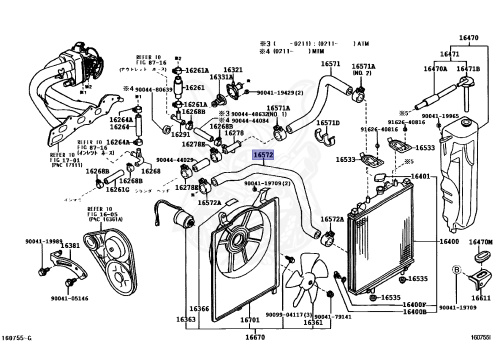 16572-97201 - Toyota - RADIATOR OUTLET HOSE - Nengun Performance