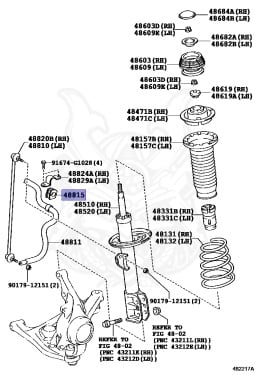 48815-52080 - Toyota - FRONT STABILIZER BAR BUSHING, NO.1 - Nengun ...