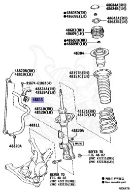 48815-52080 - Toyota - FRONT STABILIZER BAR BUSHING, NO.1 - Nengun ...