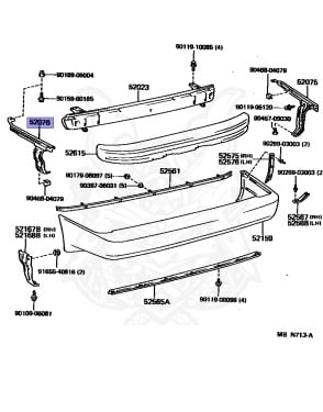 52076-14020 - Toyota - RETAINER SUB-ASSY, REAR BUMPER SIDE, LH - Nengun ...