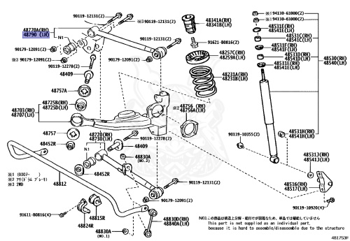 48770-42020 - Toyota - REAR UPPER CONTROL ARM ASSY - Nengun Performance