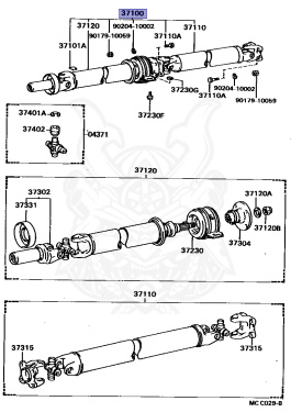 37100-14660 - Toyota - PROPELLER SHAFT ASSY w/ CENTER BEARING - Nengun ...